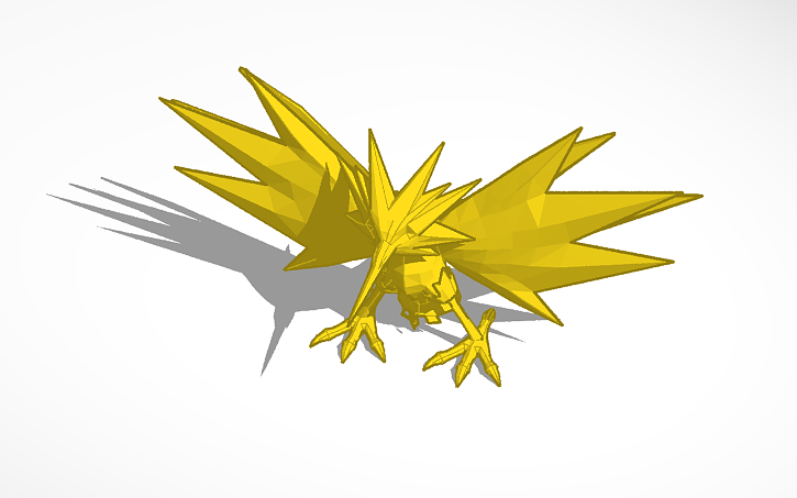 3D design Zapdos pokemon - Tinkercad