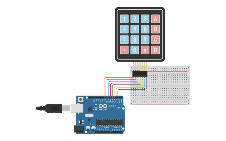 Circuit Design Keypad 4x4 Example Tinkercad