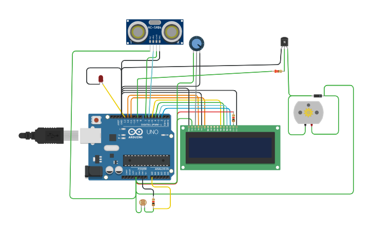 Circuit design Automatic Irrigation system | Tinkercad