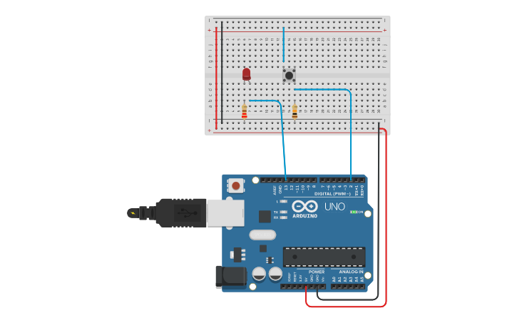 Circuit design Push button with arduino - Tinkercad