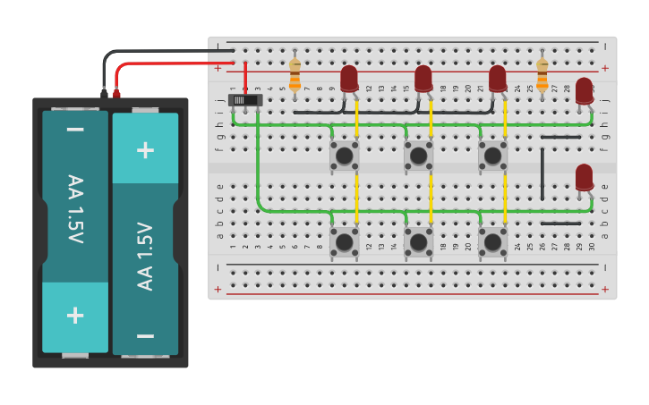 Circuit design Keyboard Matrix - Tinkercad
