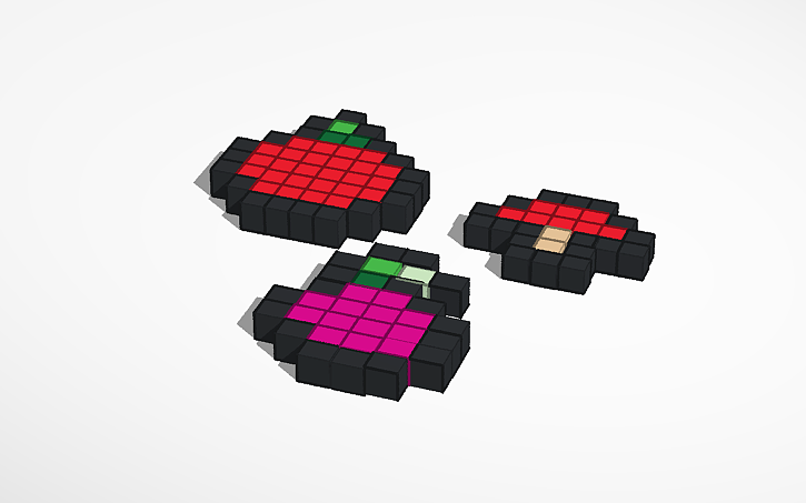 3D design Pixel vegetables - Tinkercad