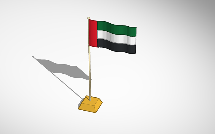 3D design UAE Flag - Tinkercad