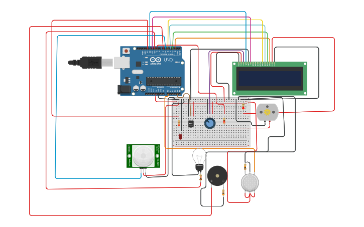 Circuit design Smart home - Tinkercad