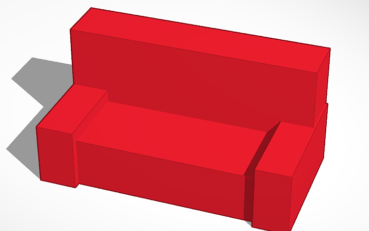 3D design red couch | Tinkercad