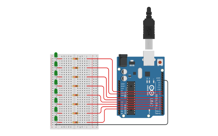 Circuit design Tarea Arduino 03 - KITT (SECUENCIA AUTO FANTASTICO ...