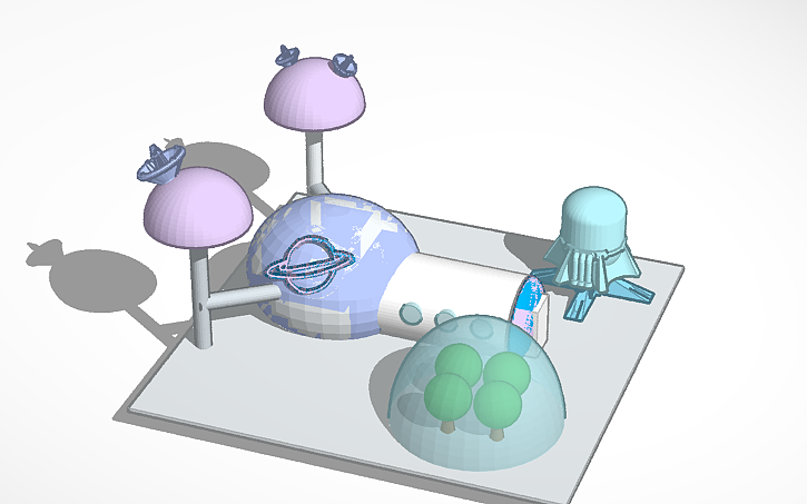 3D design base lunar - Tinkercad