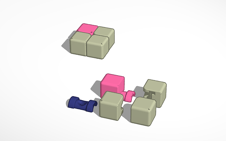 3D design 2x2x1 rubix cube - Tinkercad