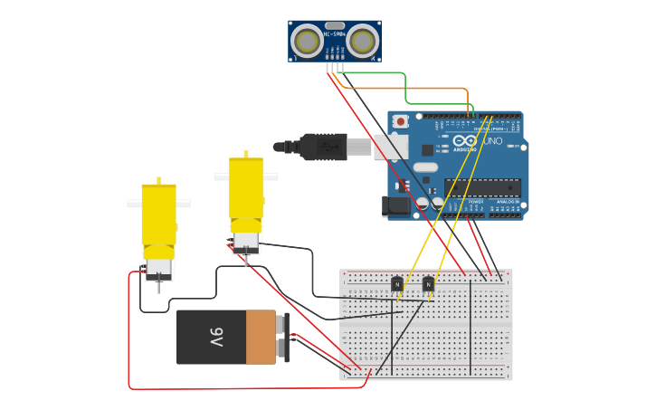 Circuit design Obstacle Avoiding circuit simulation | Tinkercad