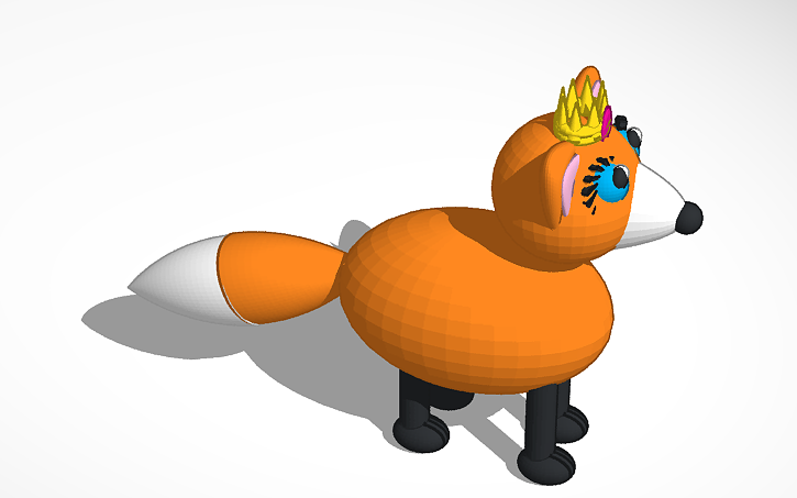 3D design Queen Fox Model - Tinkercad