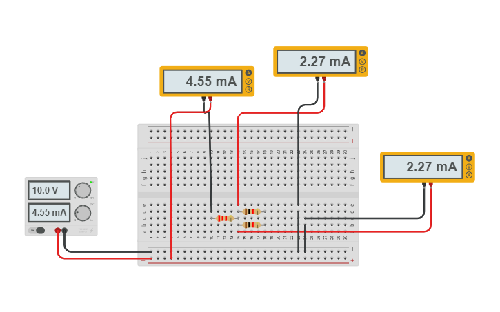 Circuit design series parallel - Tinkercad