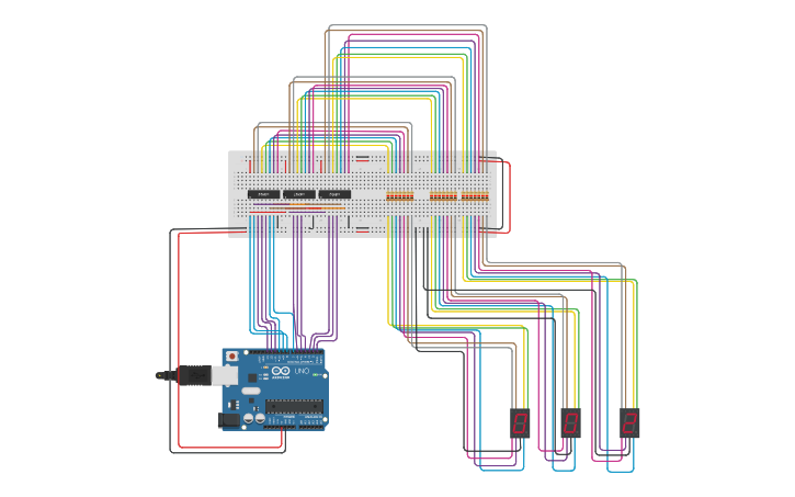 Circuit Design Counting 0 To 999 Using Seven Segment Display Tinkercad 2520
