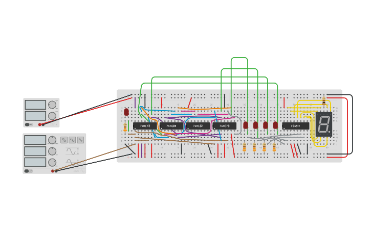 Circuit Design Synchronous Decade Counter 7 Segment Display 1001