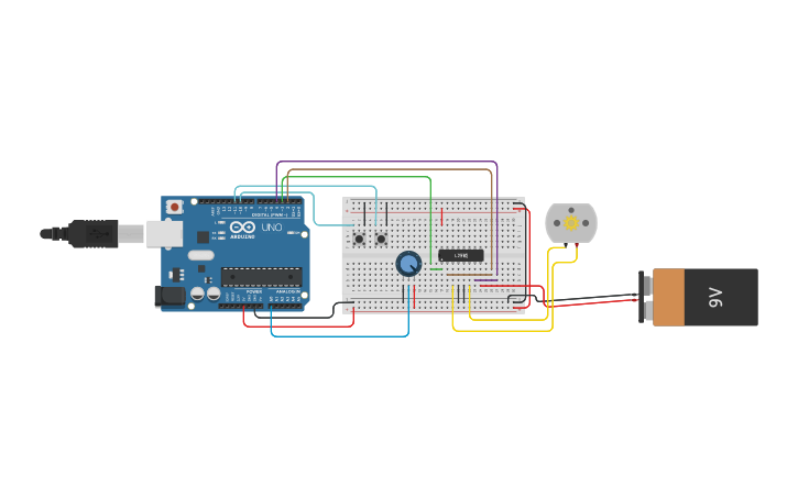 Circuit design assignment el dc motor - Tinkercad