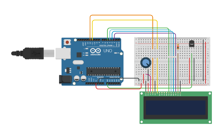 Circuit Design Sensor Suhu Dengan Tmp36 Arduino Uno Dan Led Tinkercad