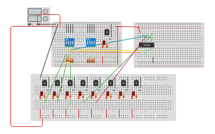 Circuit design AND3 | Tinkercad