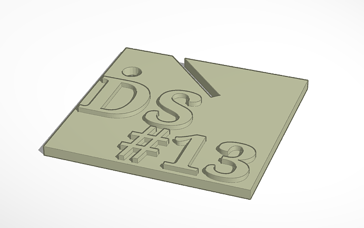 3D design DS lock box key tag - Tinkercad
