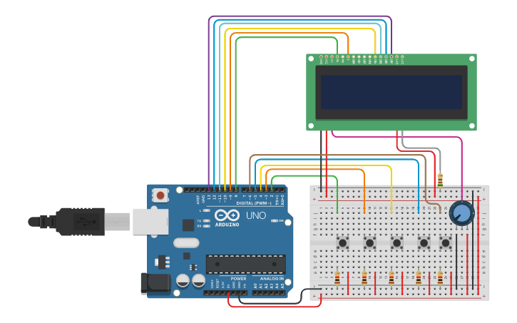 Circuit design Copy of Tablas de multiplicar LCD con botones y arduino ...
