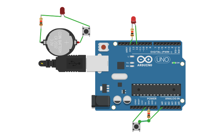 Circuit design Simple Built-in Led | Tinkercad