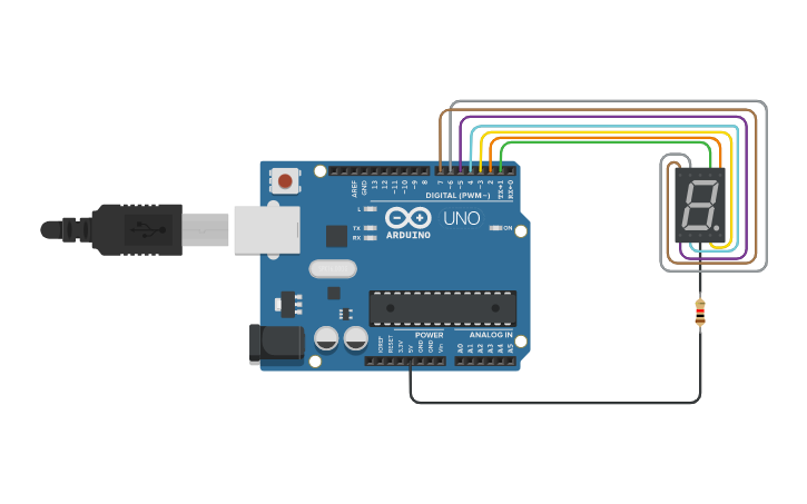 Circuit design Digito 8 - Tinkercad