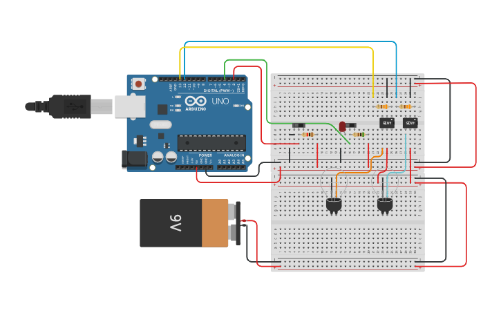 Circuit design Inversion de giro - Tinkercad Circuit design Inversion de giro - Tinkercad