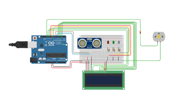 Circuit design Sensor_Aproximação_LCD | Tinkercad