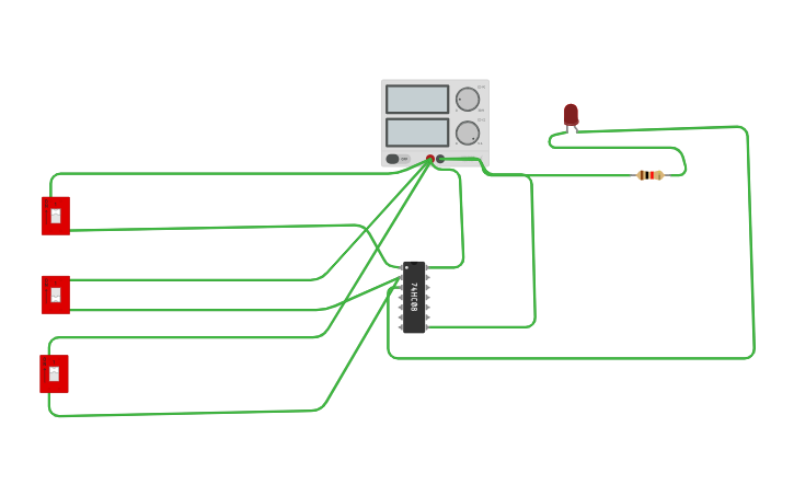 Circuit design 3 Input And Gate - Tinkercad