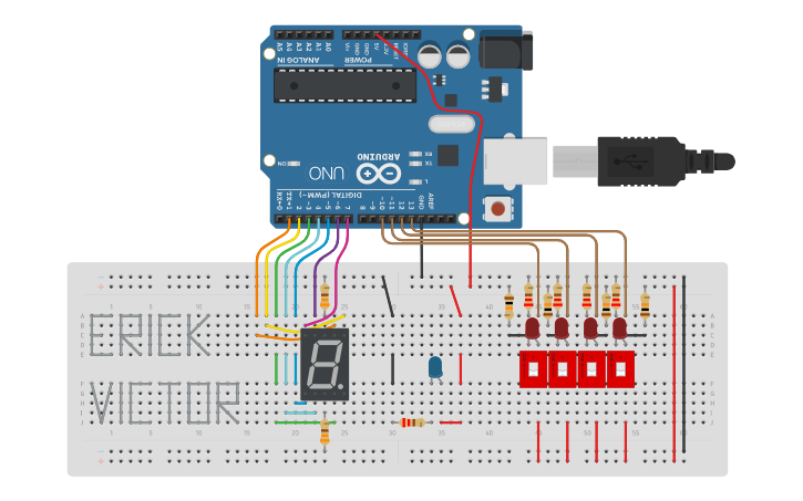 Circuit design Decodificador Binário - 7 Segmentos (Hexadecimal ...