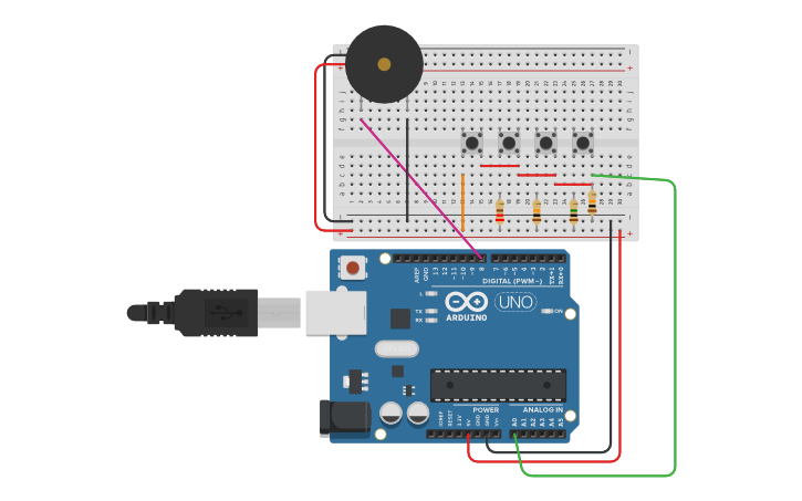 Circuit design KEYBOARD INSTRUMENT | Tinkercad