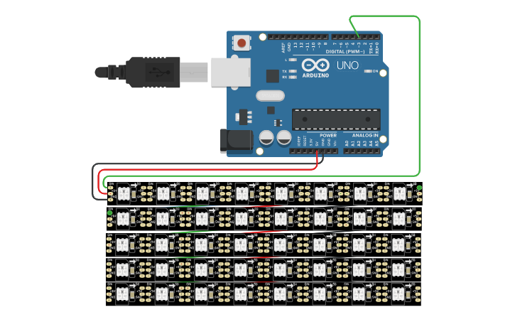 Circuit design NeoPixel - Pablo Hurtado | Tinkercad
