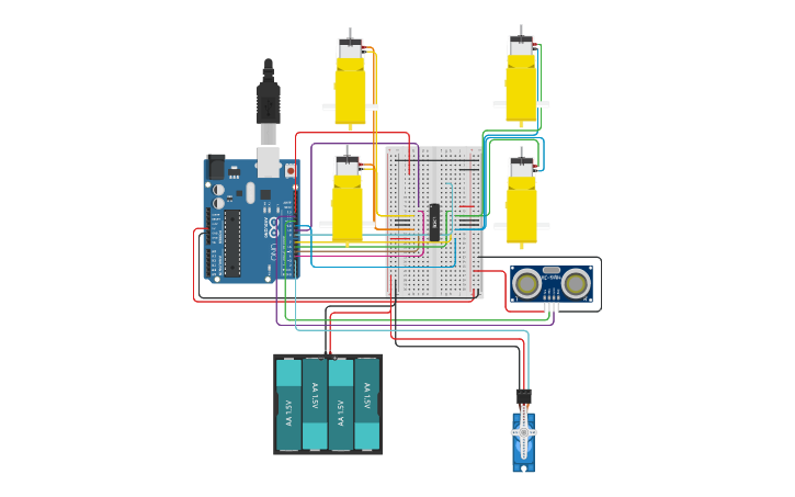 Circuit design Final Robot Design - Tinkercad