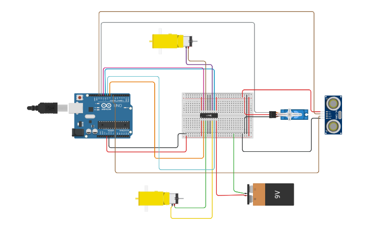 Circuit design obstacle avoding - Tinkercad