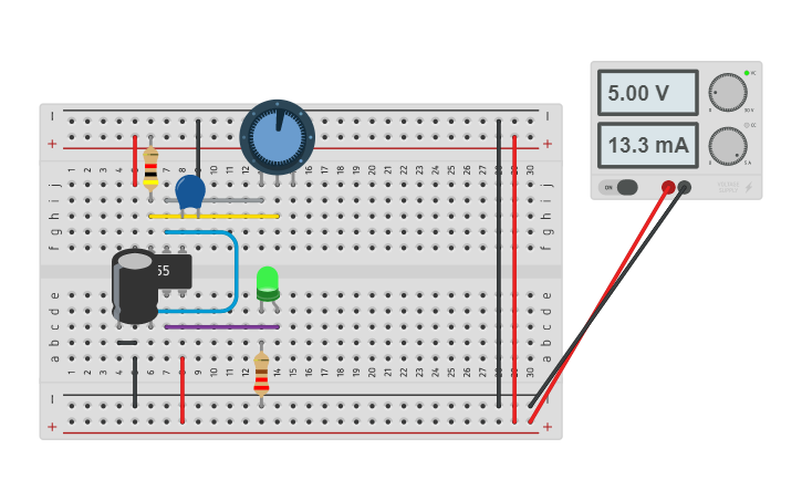 Circuit design Timer 555 | Tinkercad