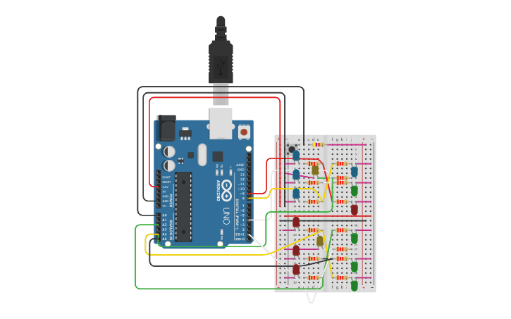Circuit design STM32F411 Dice - Tinkercad