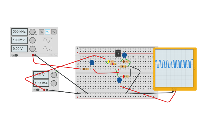 Circuit design CE Amplifier | Tinkercad