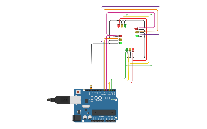 Circuit design Traffic - Tinkercad