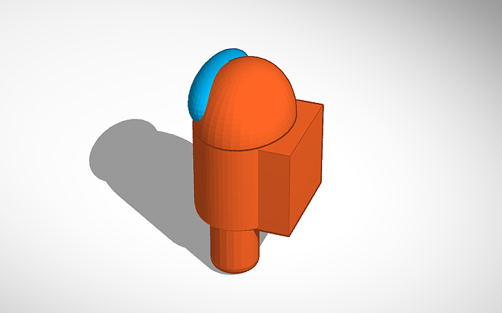 3D design Among us orange character | Tinkercad