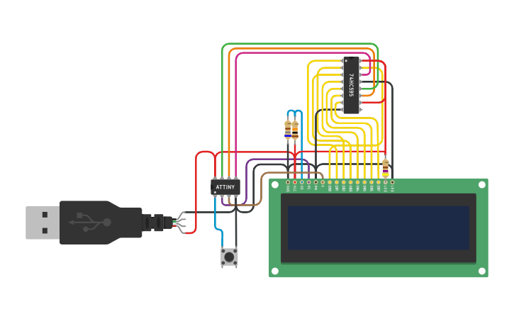 Circuit design ATTiny LCD Control - Tinkercad