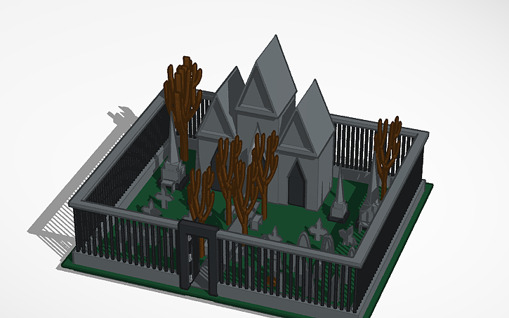 3D design Grave Yard tinktober - Tinkercad