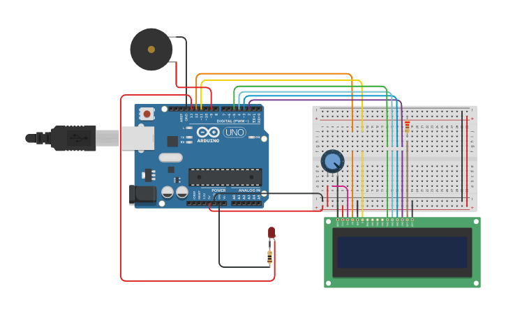 Circuit design Projeto Sinais em Código Morse | Tinkercad