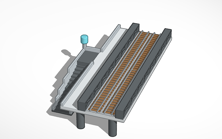3D design RAILWAY BRIDGE - Tinkercad