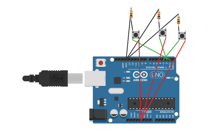 Circuit design Rock paper scissors | Tinkercad