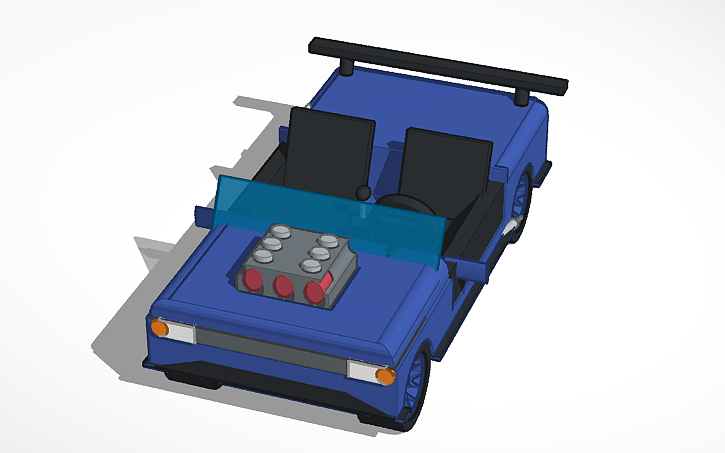 3D design car with V8 engine - Tinkercad