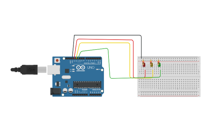 Circuit design SEMAFORO CON ARDUINO - Tinkercad