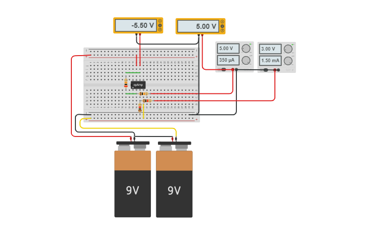 Circuit Design Opamp Inverting Tinkercad