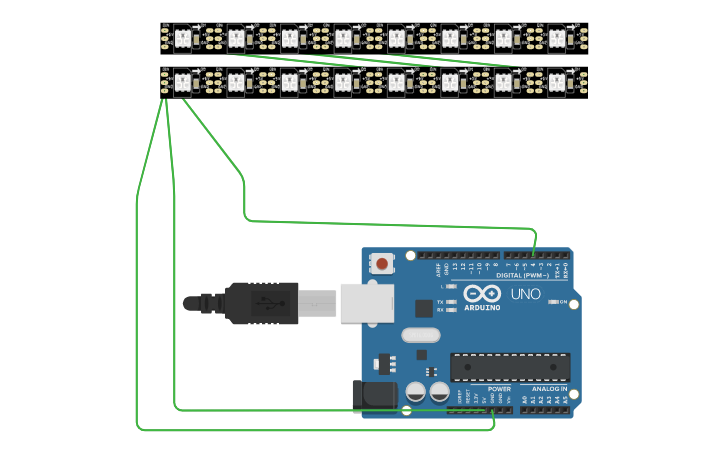 Circuit design RGB LED | Tinkercad