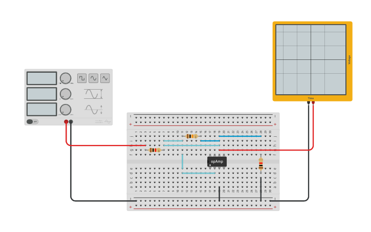 Circuit design Amplificador Inversor - Tinkercad