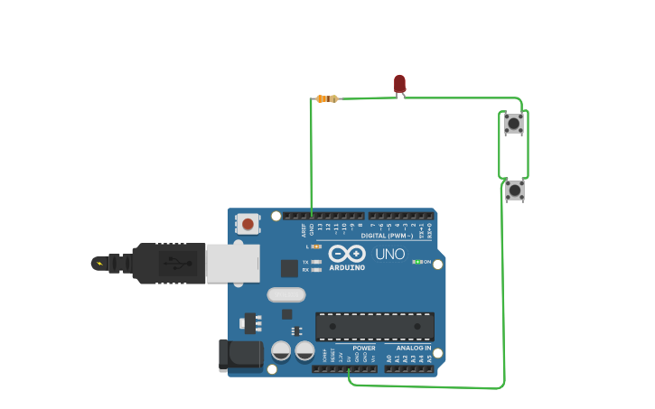 Circuit design LED CONTROL USING SWITCHES - Tinkercad