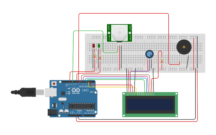 Circuit design Theft Alarming system - Tinkercad
