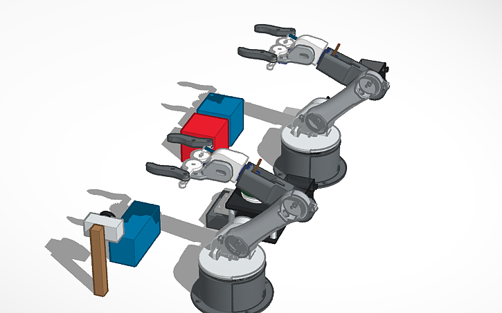 3D design arm robot selesai - Tinkercad